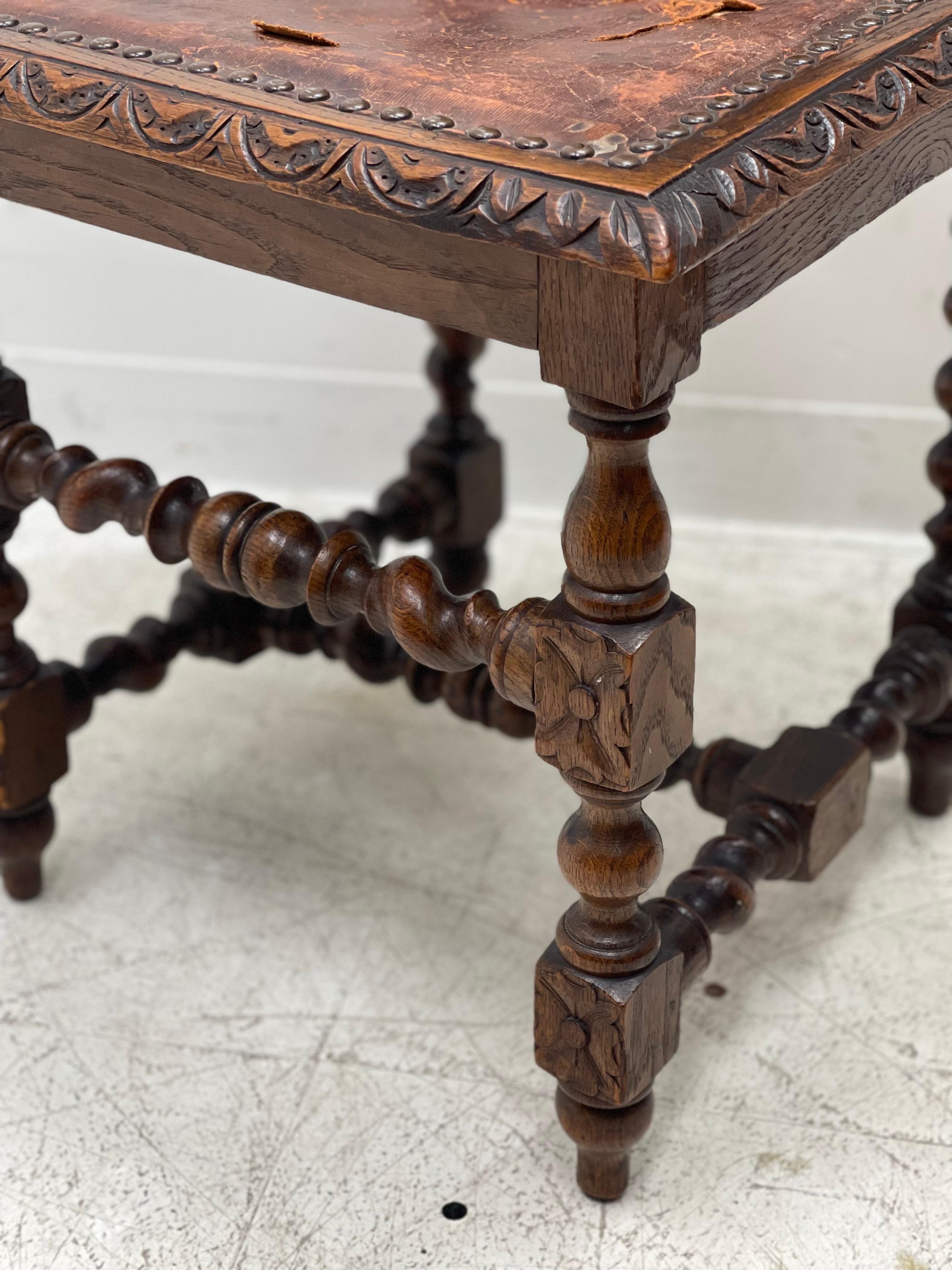 Antique Hand carved Jacobean Chair For Sale at 1stDibs