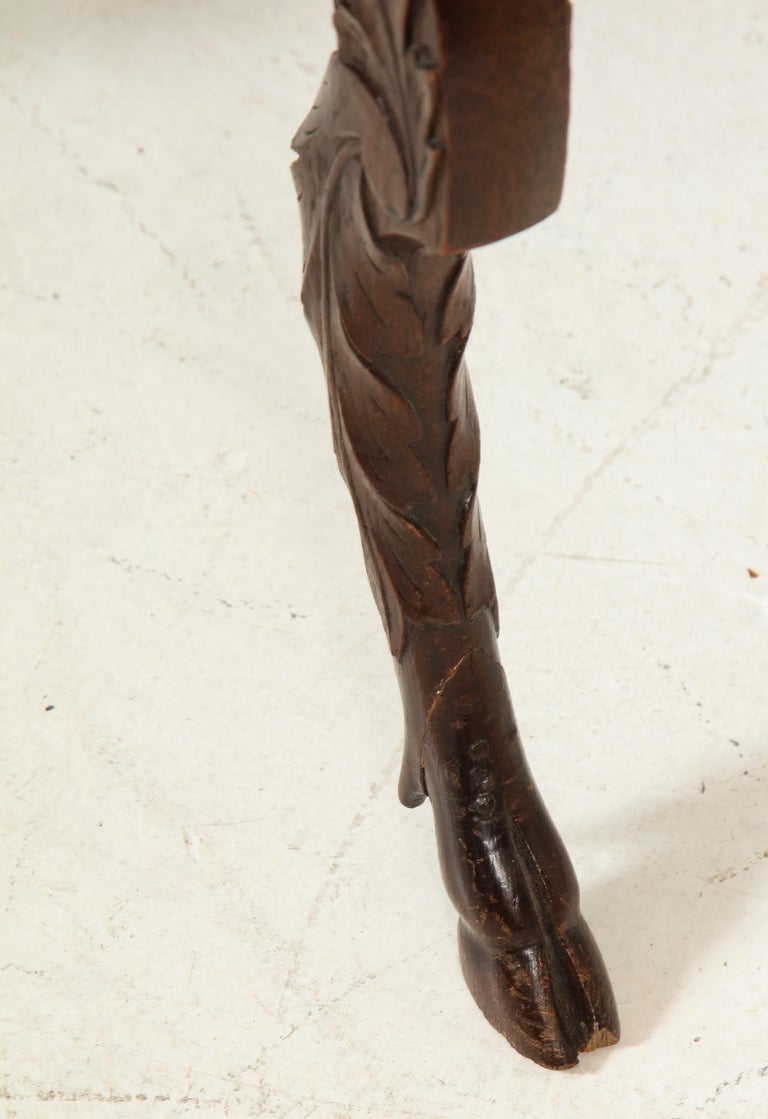 Antique Hand Carved Mahogany Swan Bench For Sale at 1stDibs