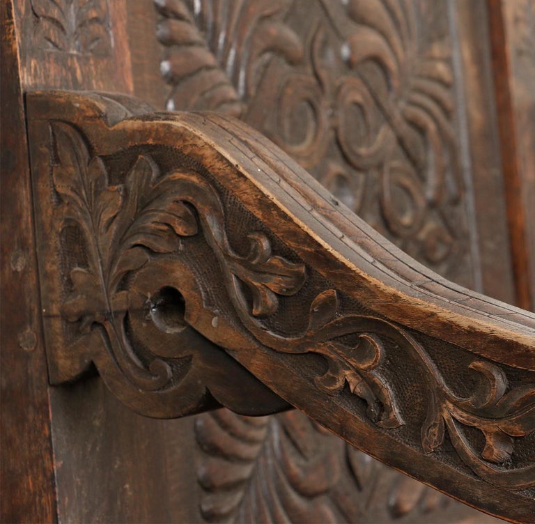 Antique Hand Carved Oak Armchair from Norway at 1stDibs