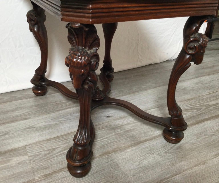Antique Hand Carved Rams Head Table For Sale at 1stDibs