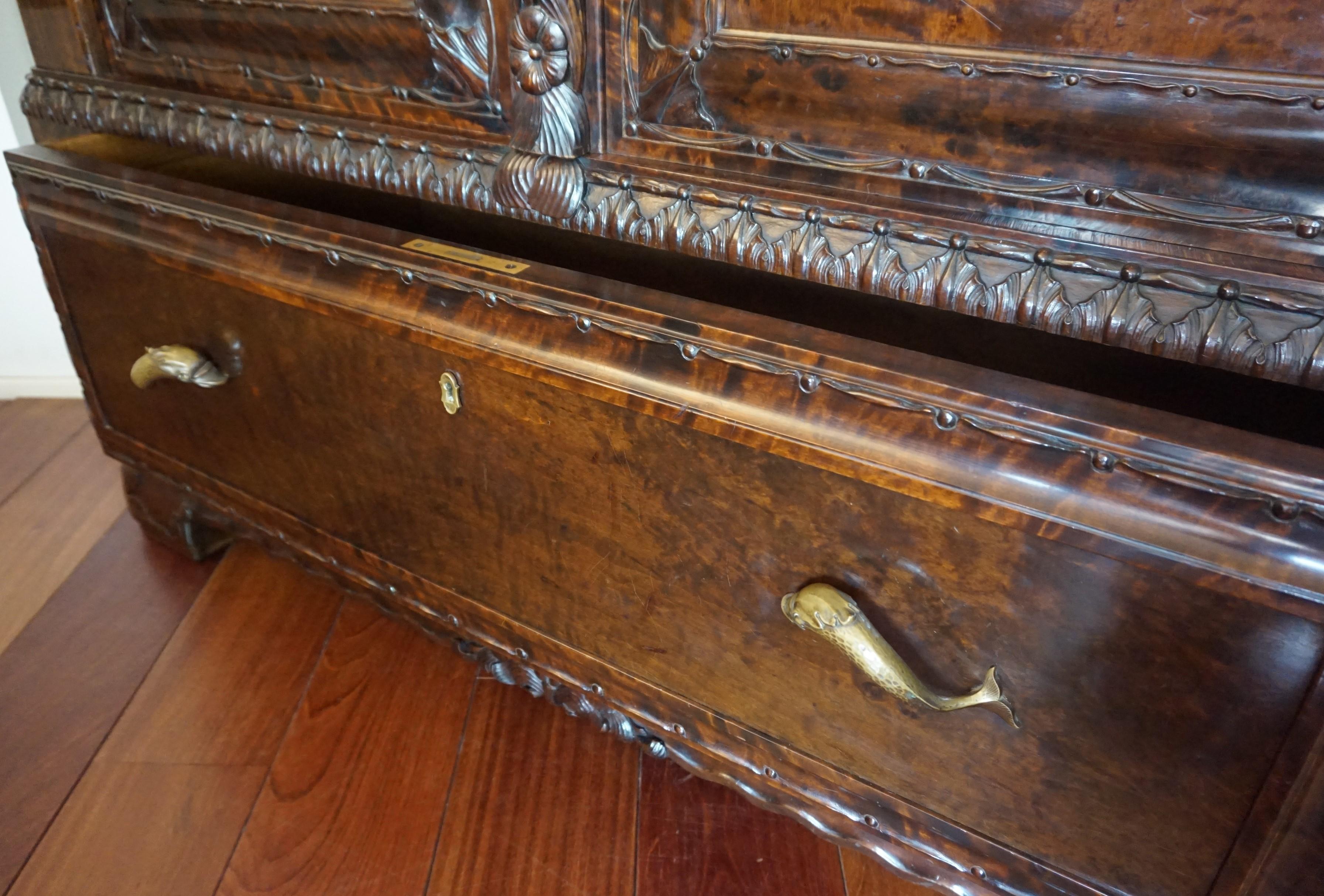 Antique Hand-Carved Scandinavian Arts and Crafts Viking Ship and ...