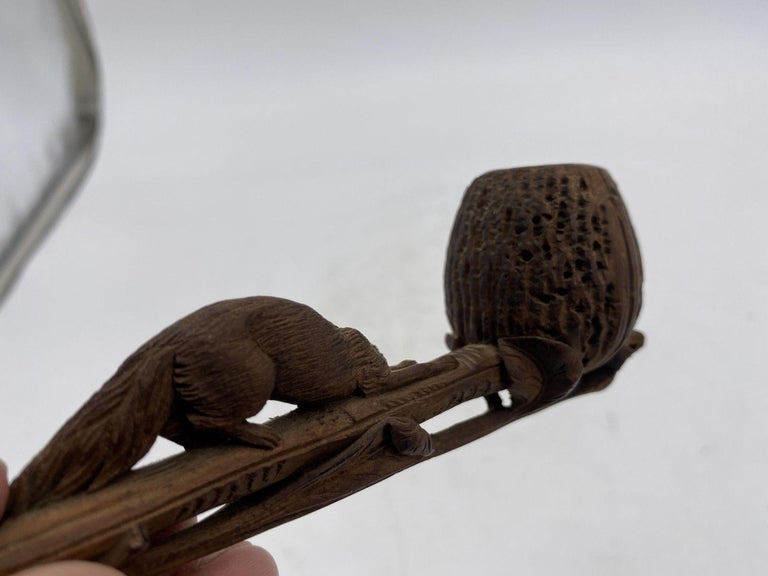 Antique Hand Carved Wood Rustic Fox Tobacco Pipe For Sale at 1stDibs