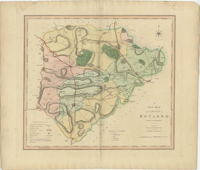 Antique Hand-Colored County Map of Rutland, England, 1804 For Sale at ...