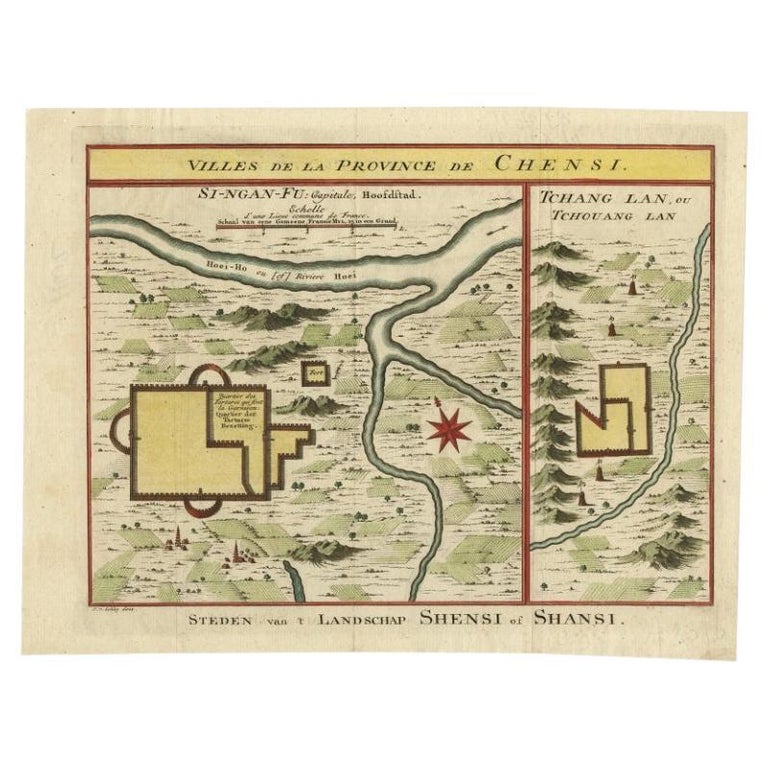 Antique Hand-Coloured Map of Cities in the Province of Shanxi in China ...