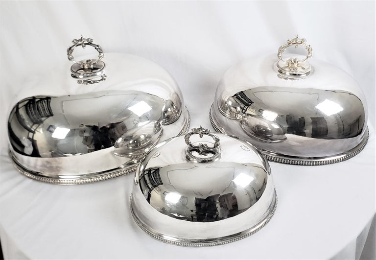 Antique Hand-Crafted and Silver Plated Graduated Meat Dome or Entre ...