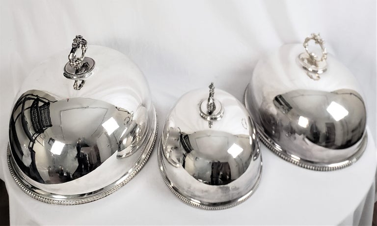 Antique Hand-Crafted and Silver Plated Graduated Meat Dome or Entre ...