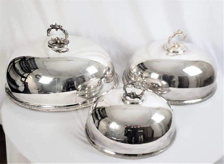 Antique Hand-Crafted and Silver Plated Graduated Meat Dome or Entre ...