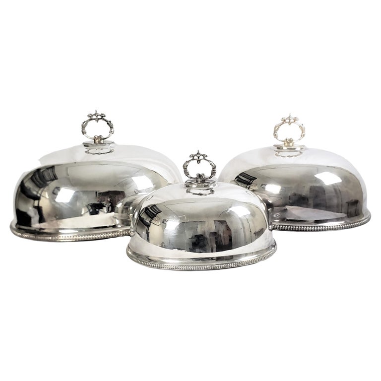 Antique Hand-Crafted and Silver Plated Graduated Meat Dome or Entre ...