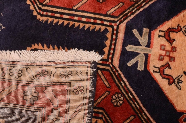 Antique Hand Knotted Persian Heriz-Serapi Geometric Long Rug For Sale ...