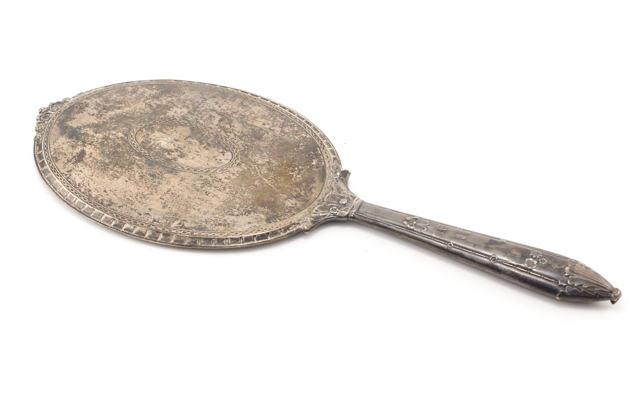 Antique Hand Mirror Sterling Silver 12.35 Ounce For Sale at 1stDibs ...