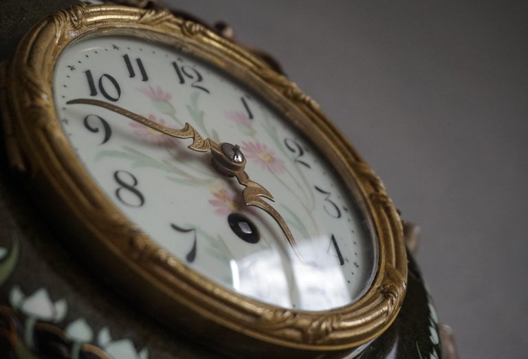 Antique and Hand Painted Arts and Crafts Majolica Wall Clock with ...