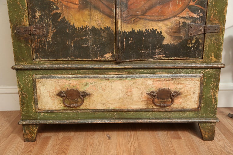 Antique Hand Painted Cupboard at 1stDibs