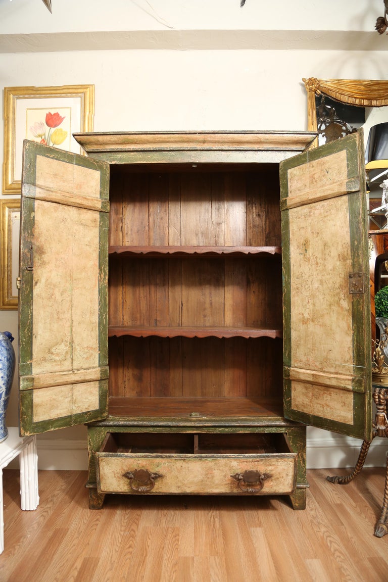 Antique Hand Painted Cupboard at 1stDibs