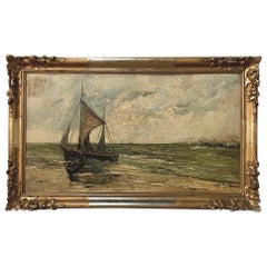 Signed David Henry Gilt Framed Oil on Board, Landscape For Sale at 1stdibs