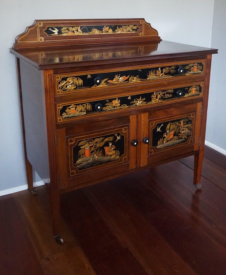 Antique and Hand-Painted, Mahogany Dresser / Commode in Stunning ...