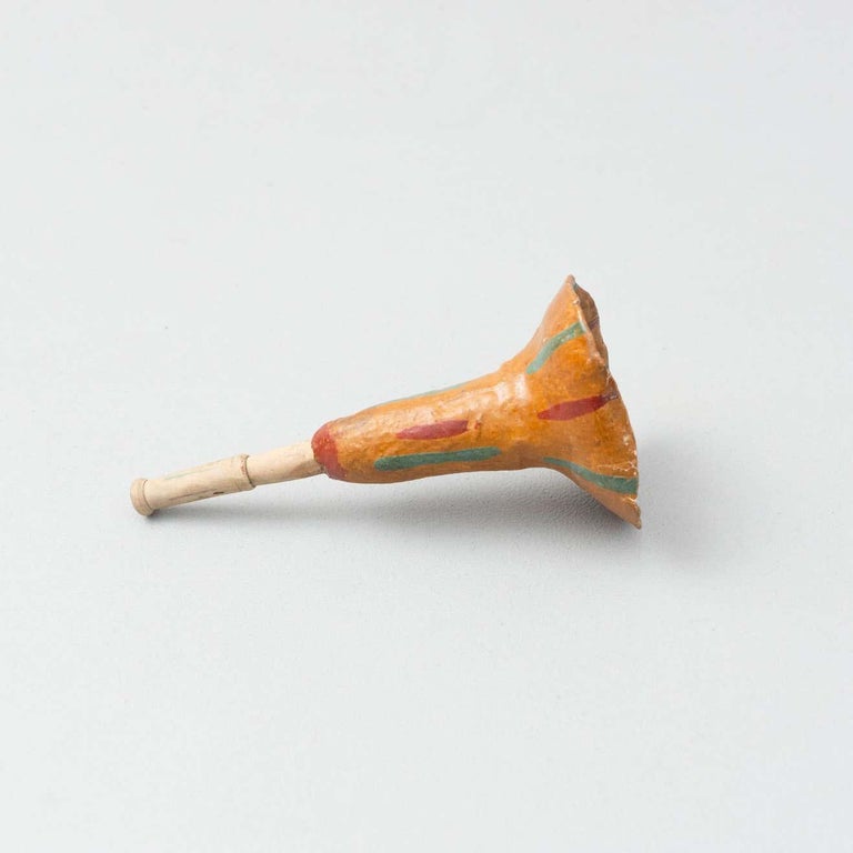 Antique Hand Painted Paperboard Trumpet, circa 1950 For Sale at 1stDibs