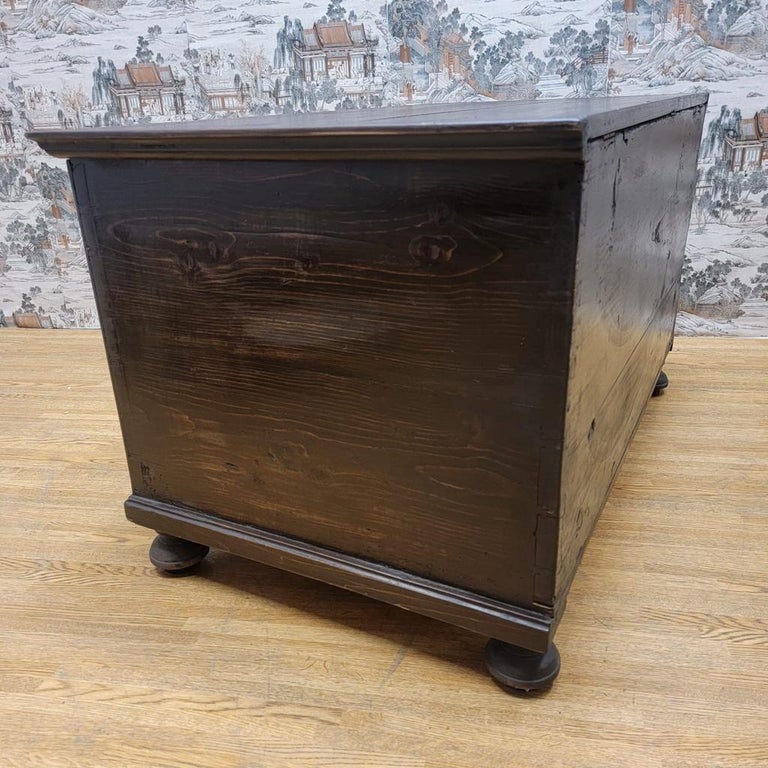 Antique Hand Painted Pine Chest for Storage / Linens For Sale at 1stDibs
