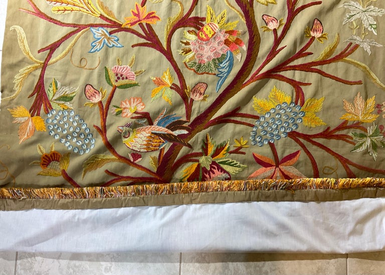 Antique Handstitched Indian Tree of Life Wall Hanging For Sale at 1stDibs