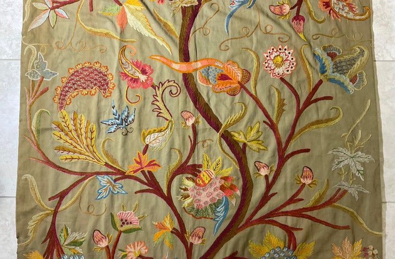 Antique Handstitched Indian Tree of Life Wall Hanging For Sale at 1stDibs