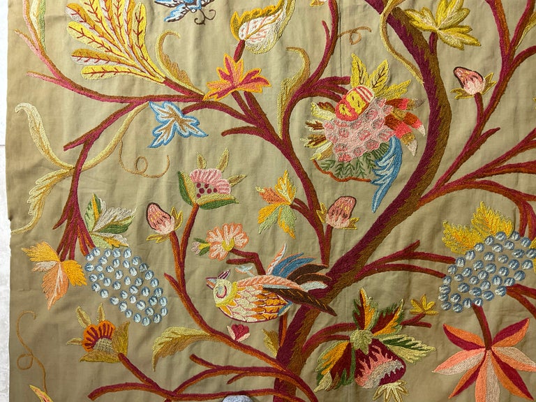 Antique Handstitched Indian Tree of Life Wall Hanging For Sale at 1stDibs