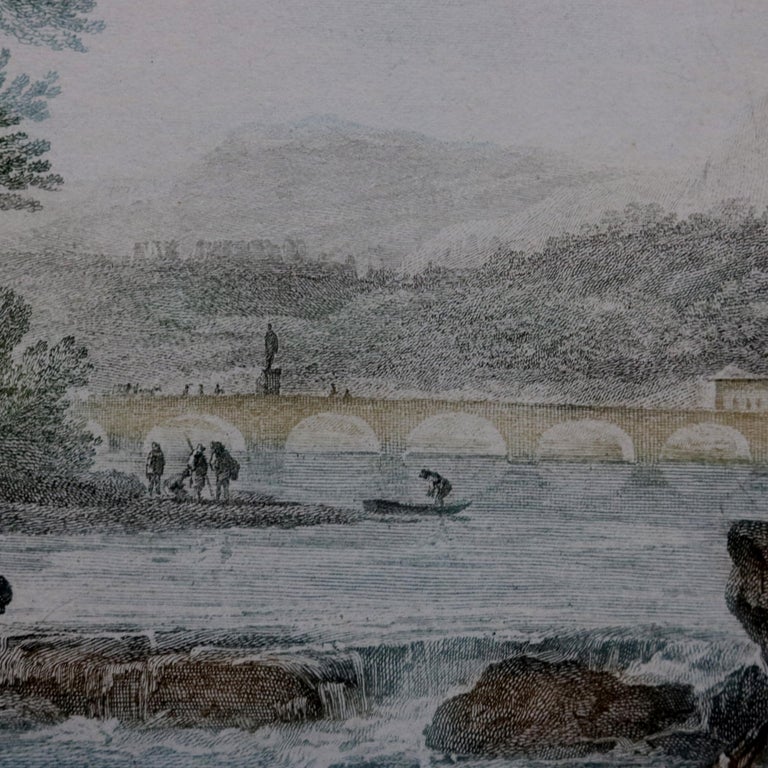 Hand Tinted French Harbor Fishing Scene Engraving after J. Vernet ...