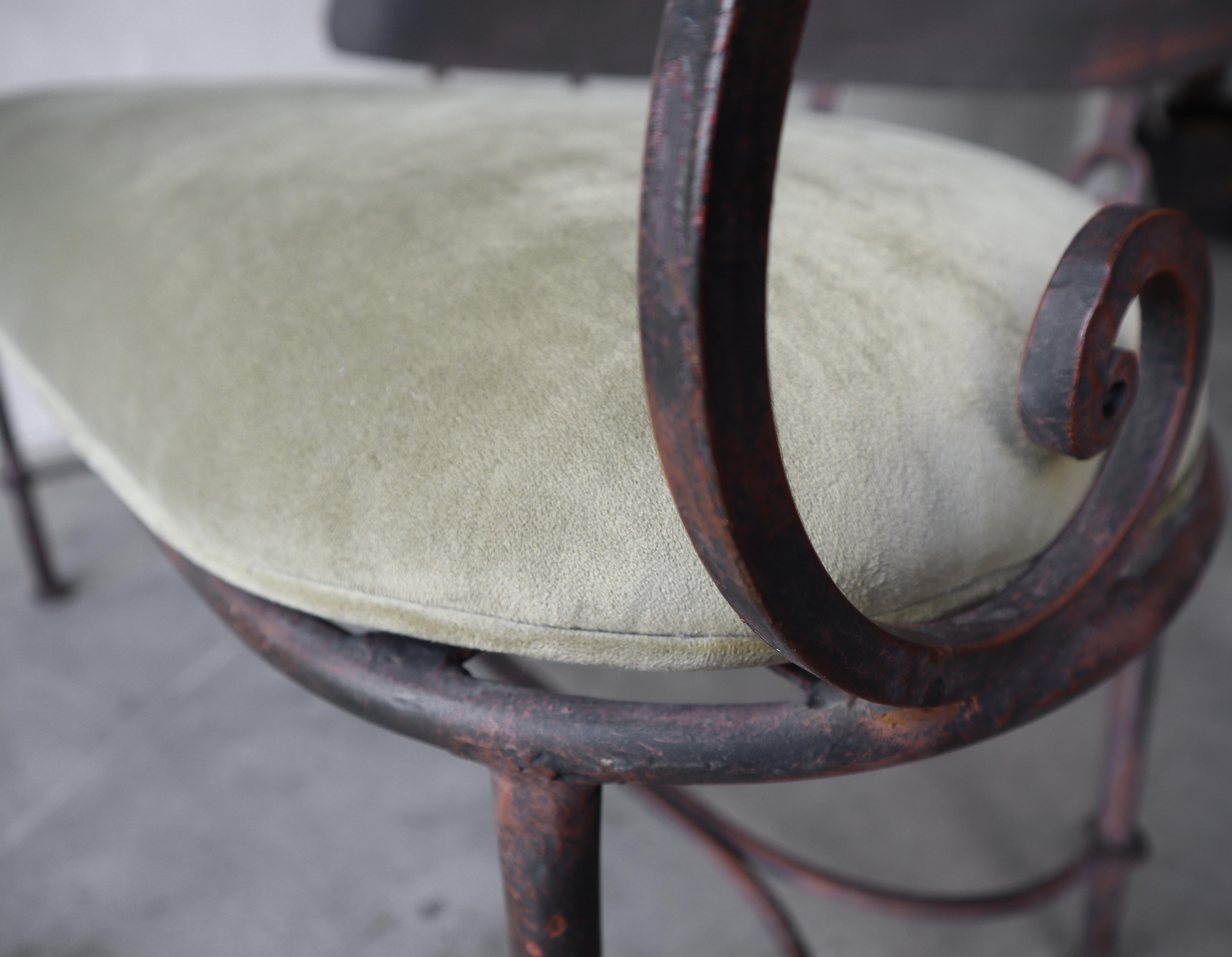 Antique Hand Wrought Iron Indoor Outdoor Bench at 1stDibs