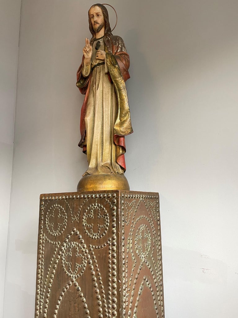 Antique Handcrafted Gothic Revival Copper on Wood Church Column ...