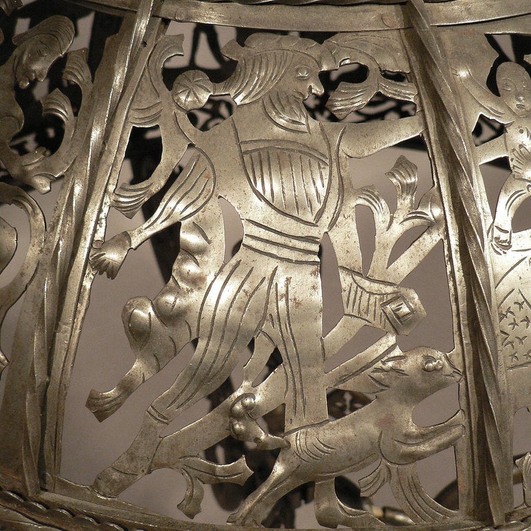 Antique Handforged Medieval Iron Luster from a German Castle For Sale ...