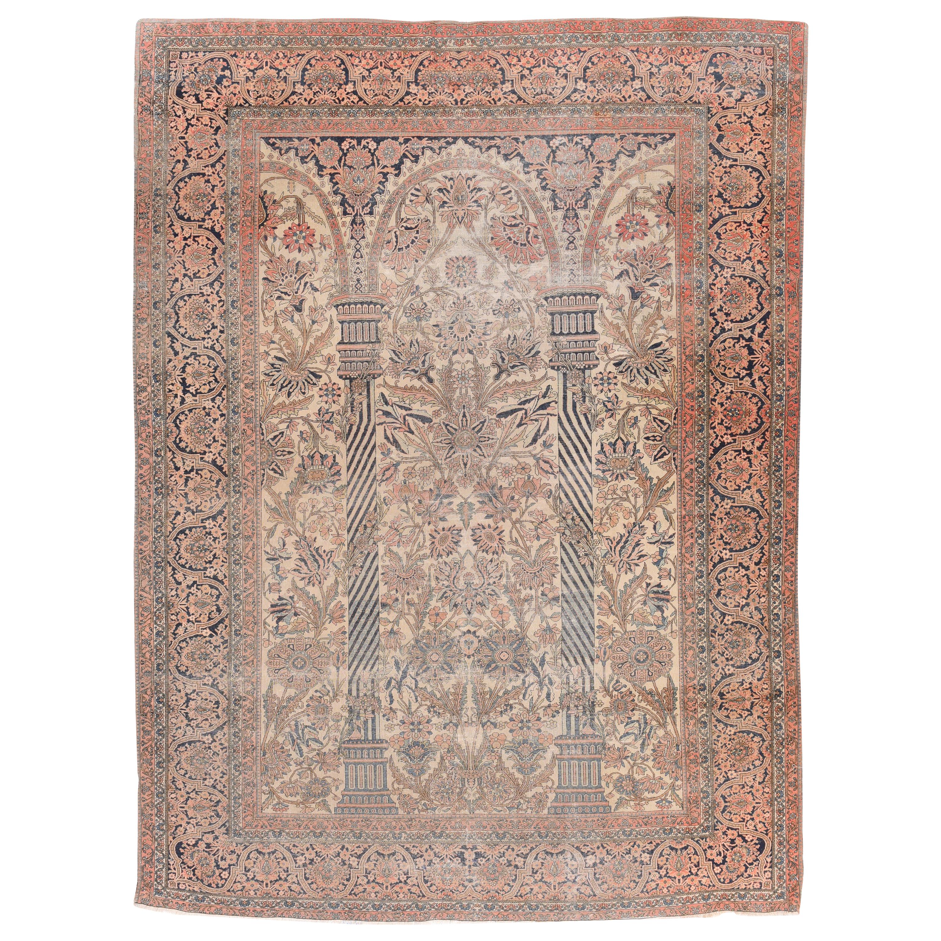 Antique Persian Mohtasham Kashan Rug For Sale at 1stDibs
