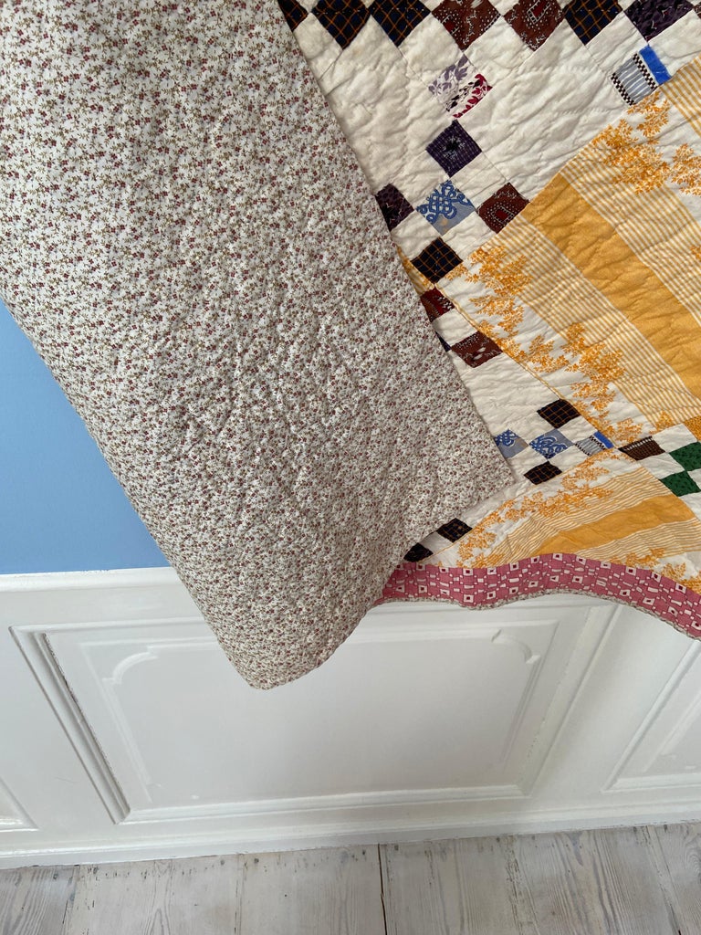 Antique Handmade Patchwork "Double Nine Patch" Quilt In Cotton, USA ...