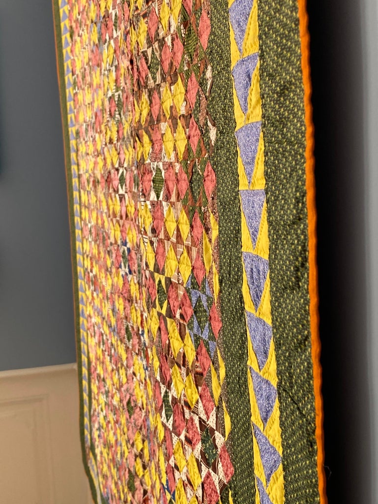 Antique Handmade Patchwork "Economy Patch" Quilt in Multicolor, USA ...