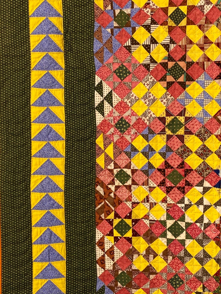 Antique Handmade Patchwork "Economy Patch" Quilt in Multicolor, USA ...