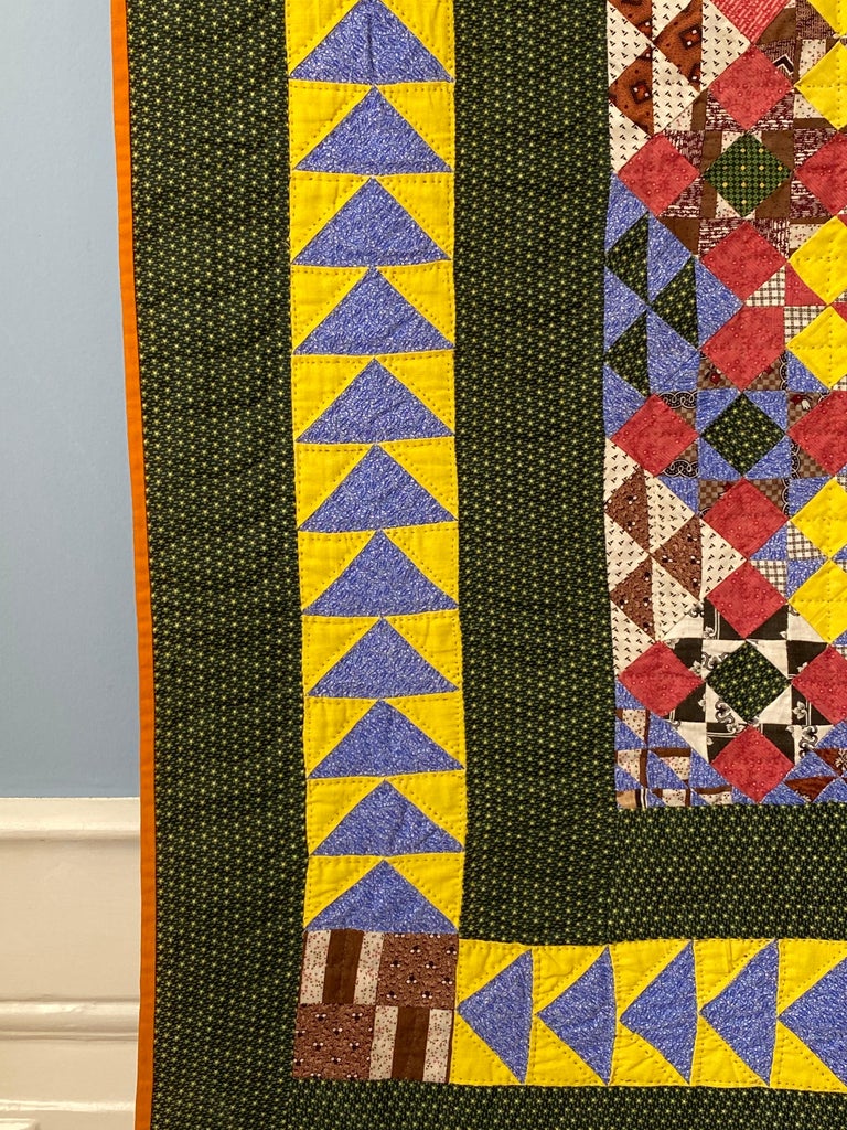 Antique Handmade Patchwork "Economy Patch" Quilt in Multicolor, USA ...