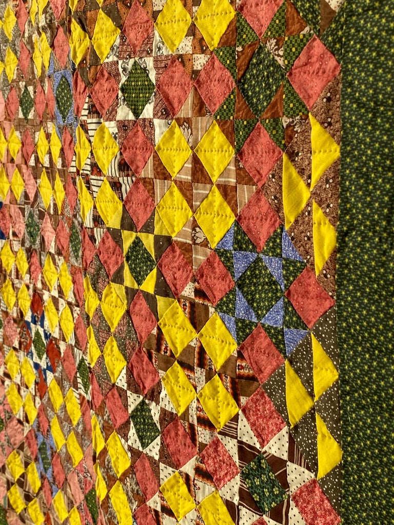 Antique Handmade Patchwork "Economy Patch" Quilt in Multicolor, USA ...