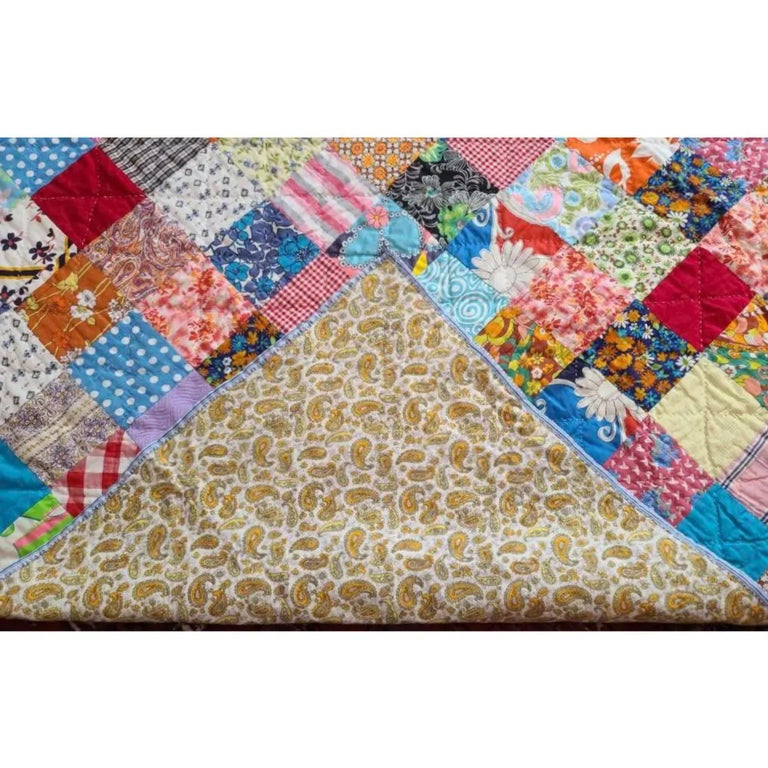 Antique Handmade Patchwork Quilt, 19th Century For Sale at 1stDibs