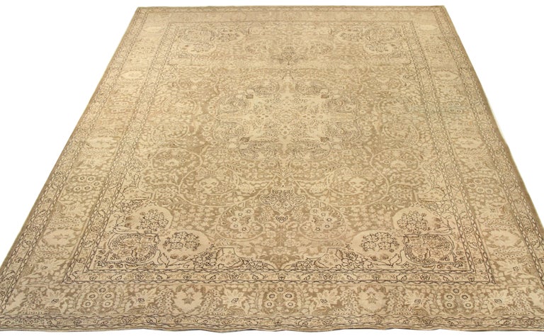Antique Handmade Persian Rug Tabriz Design For Sale at 1stDibs