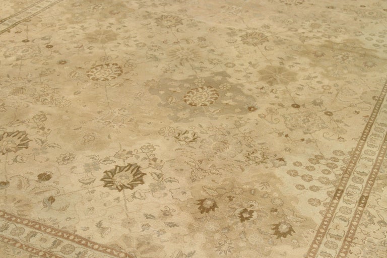 Antique Handmade Persian Rug Tabriz Design For Sale at 1stDibs