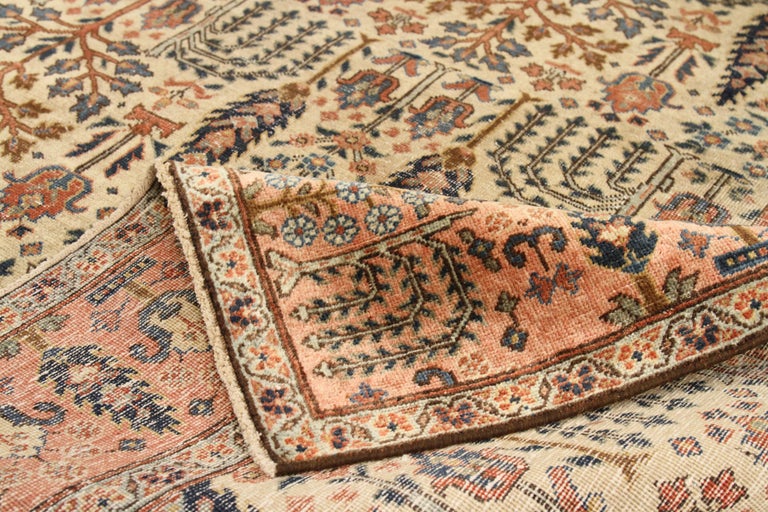 Antique Handmade Persian Rug Tabriz Design For Sale at 1stDibs