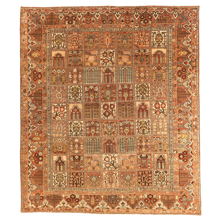 Antique Handmade Persian Tribal Rug Bakhtiari Design For Sale at 1stDibs