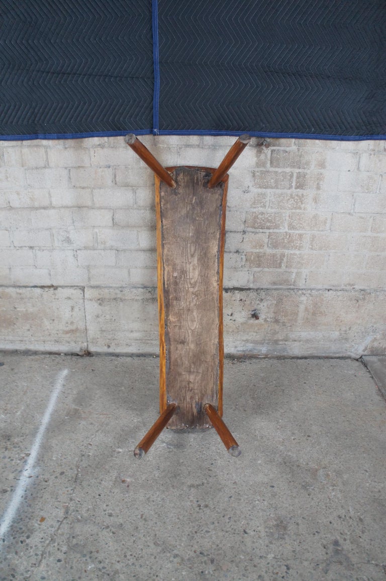 Antique Handmade Primitive Rustic Cabin Live Edge Pine Slab Bench ...