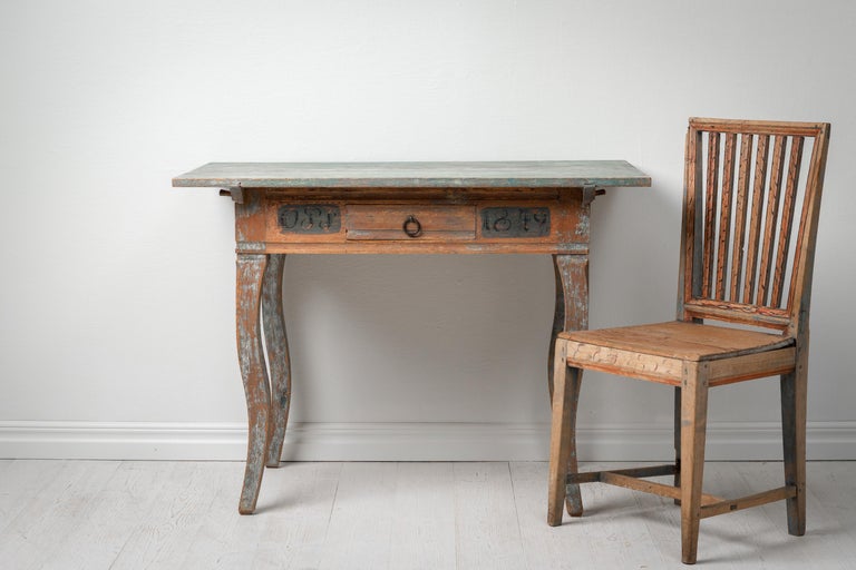 Antique Handmade Swedish Rococo Country Farm Table For Sale at 1stDibs