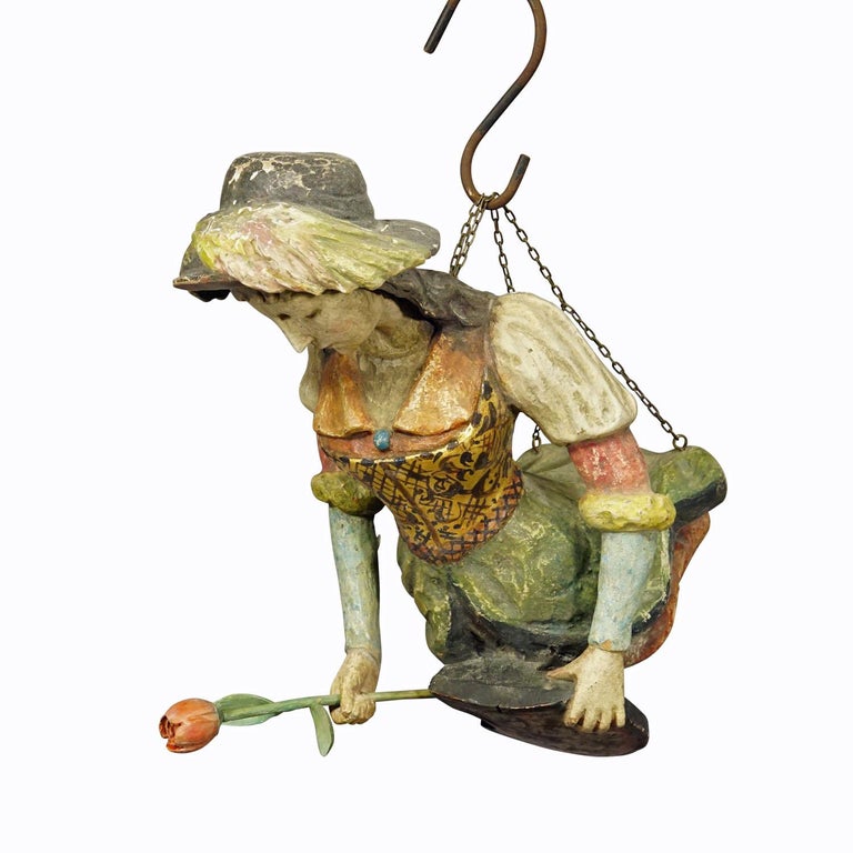 Antique Hanging Piece of a Medieval Lady, circa 1900s For Sale at 1stDibs