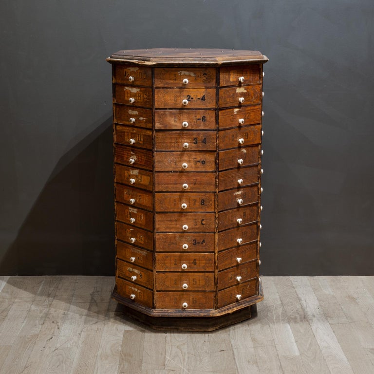 Antique Rotating Hardware Store Screw and Bolt Cabinet c.1900 at 1stDibs