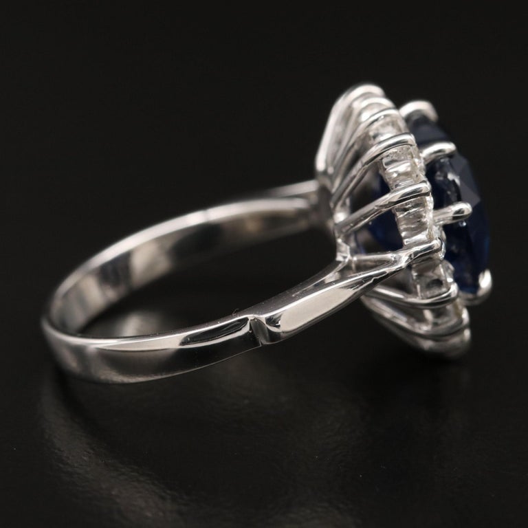 Customizable Vintage Heart Sapphire Engagement Ring, Sapphire Statement ...