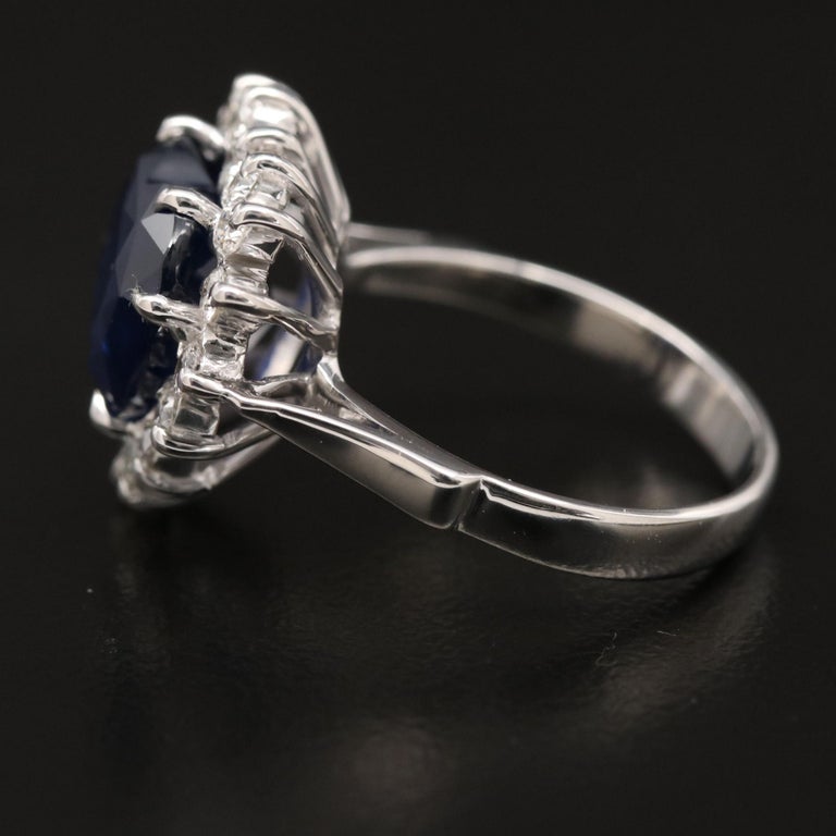 Customizable Vintage Heart Sapphire Engagement Ring, Sapphire Statement ...