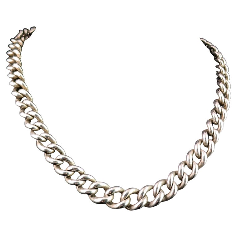 Antique Heavy Silver Albert Chain, Watch Chain, Victorian at 1stDibs