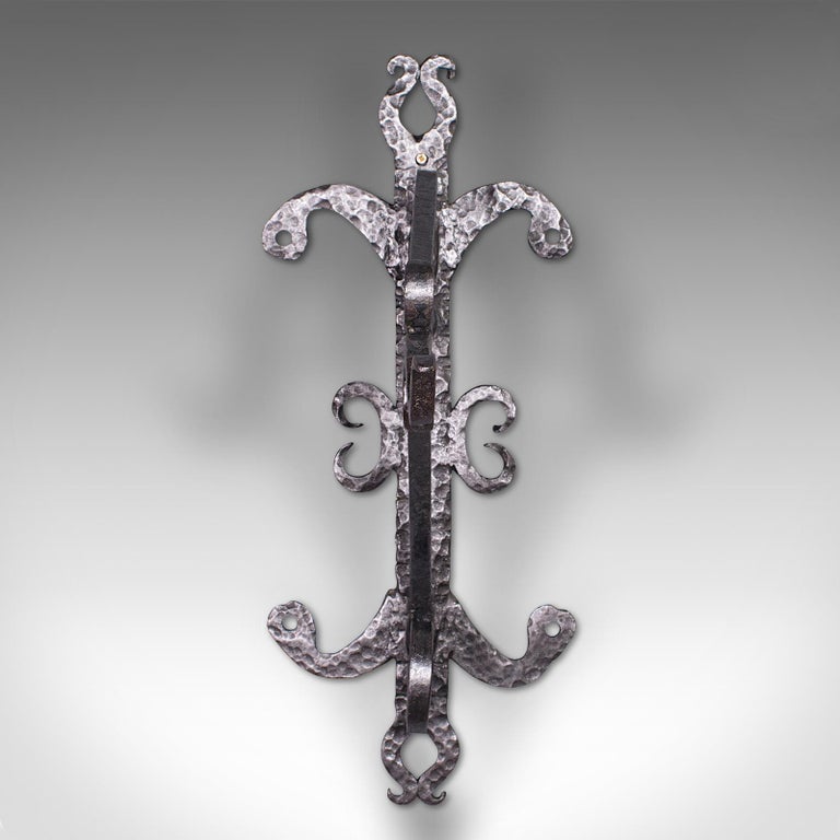 Antique Heavy Wall Bracket, English, Hand Beaten, Wrought Iron ...