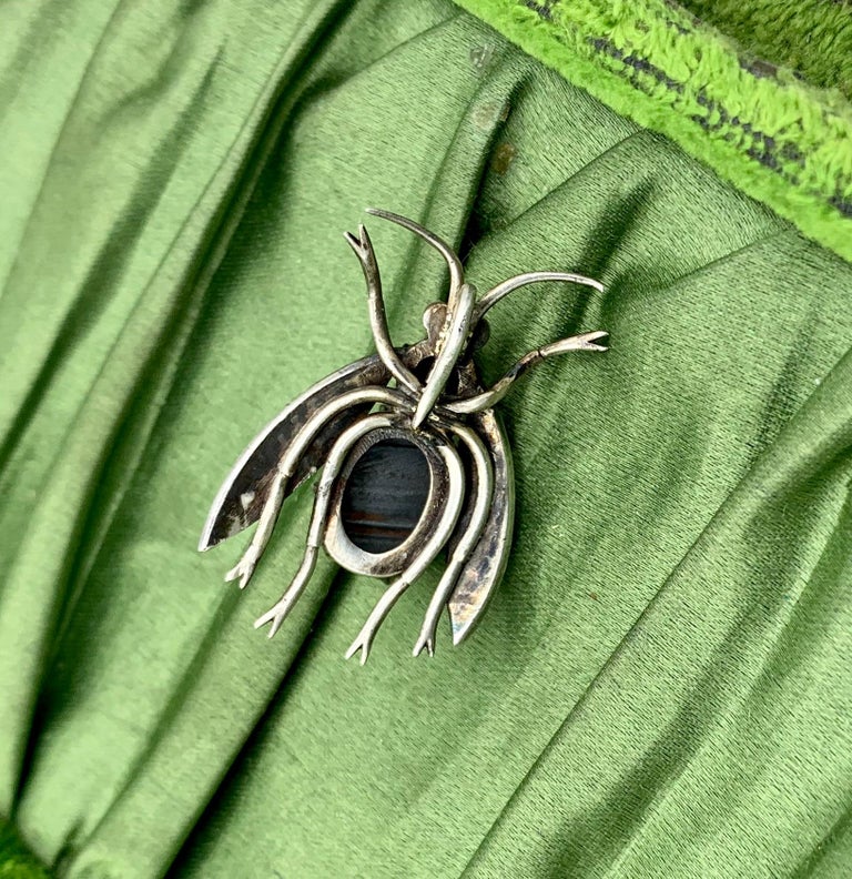 Antique Hematite Ruby Pearl Fly Bug Insect Pendant Victorian Edwardian ...