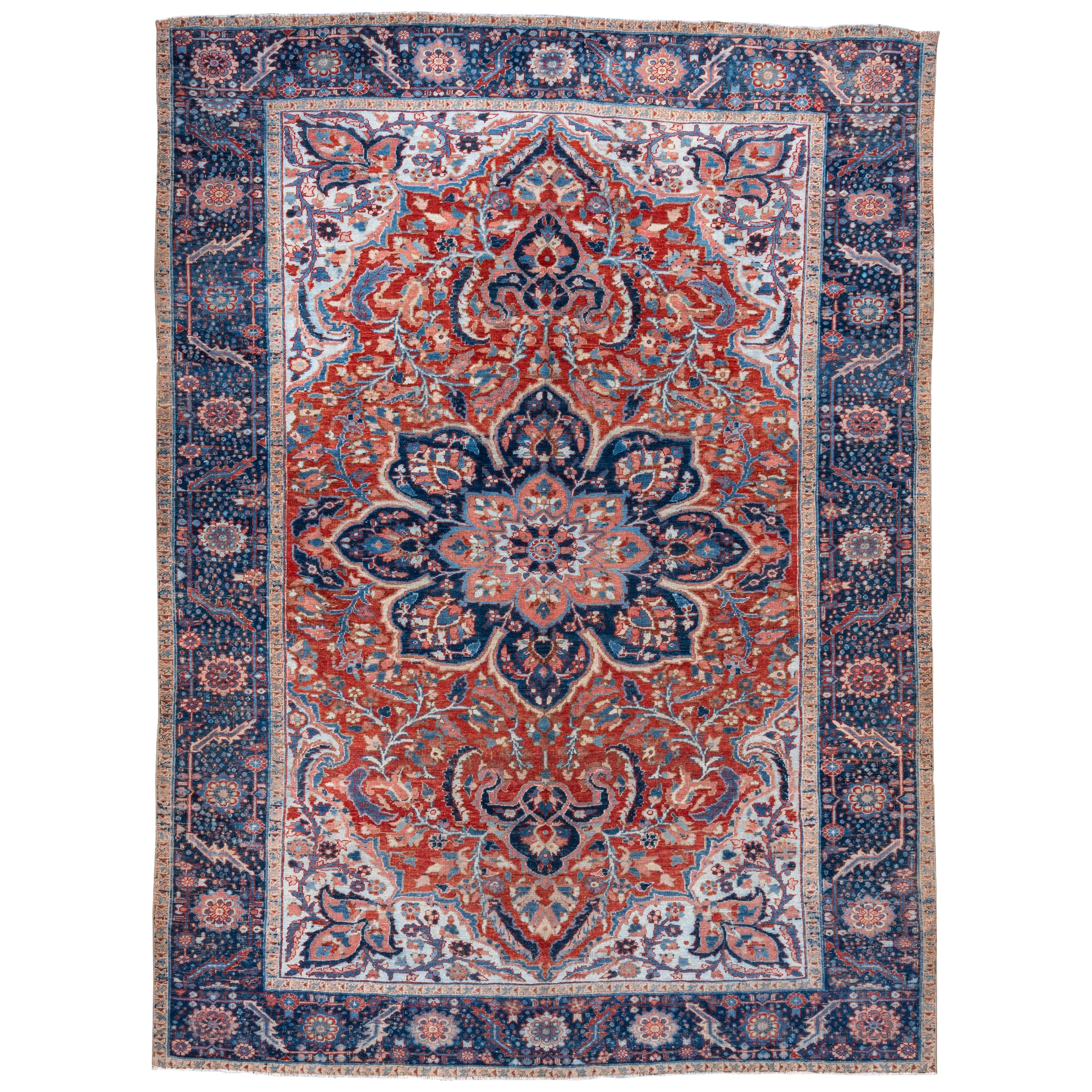 Antique Floral Heriz Carpet, circa 1930s at 1stDibs