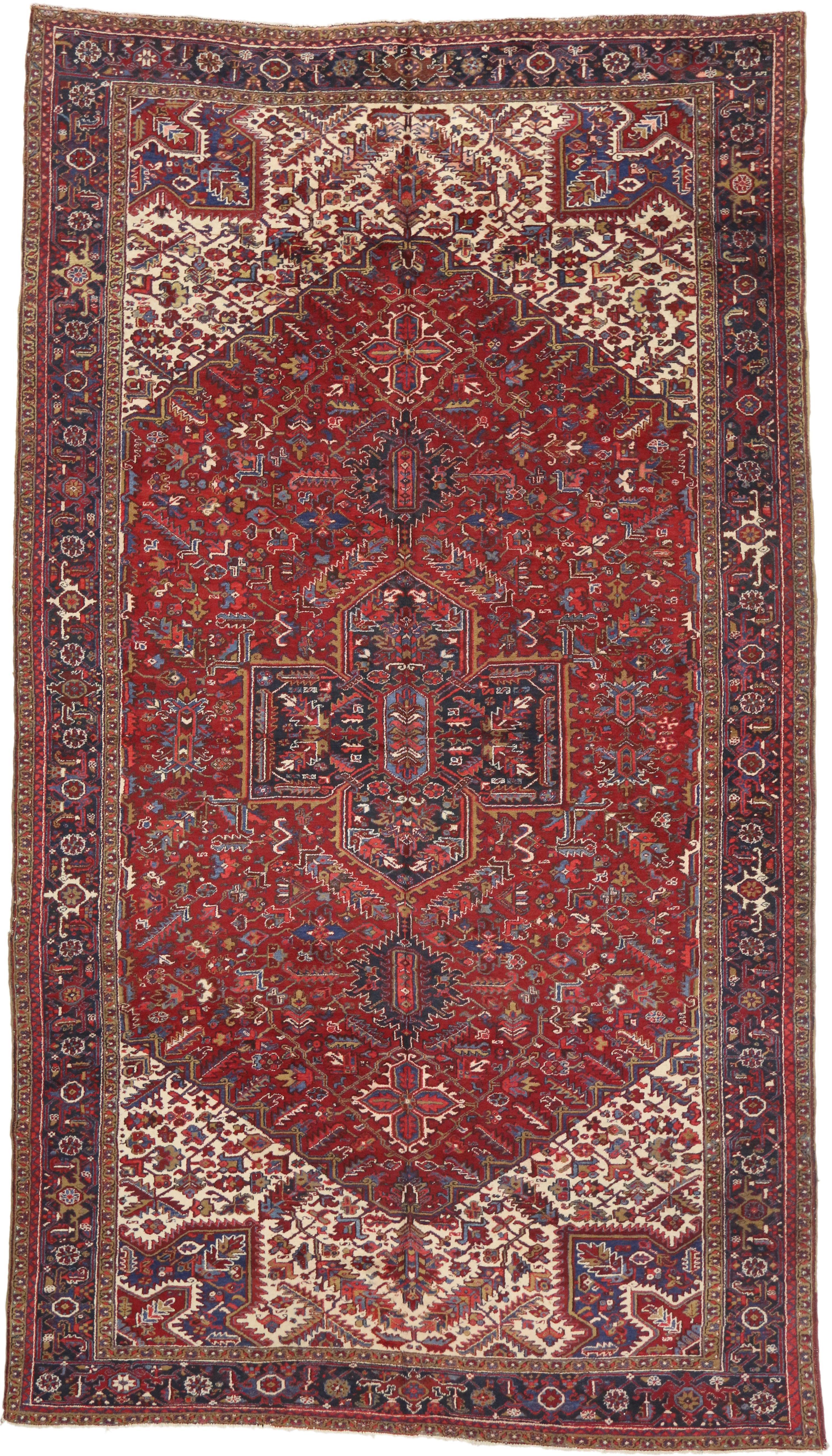 Antique Heriz Persian Palace Size Rug with Federal and American ...